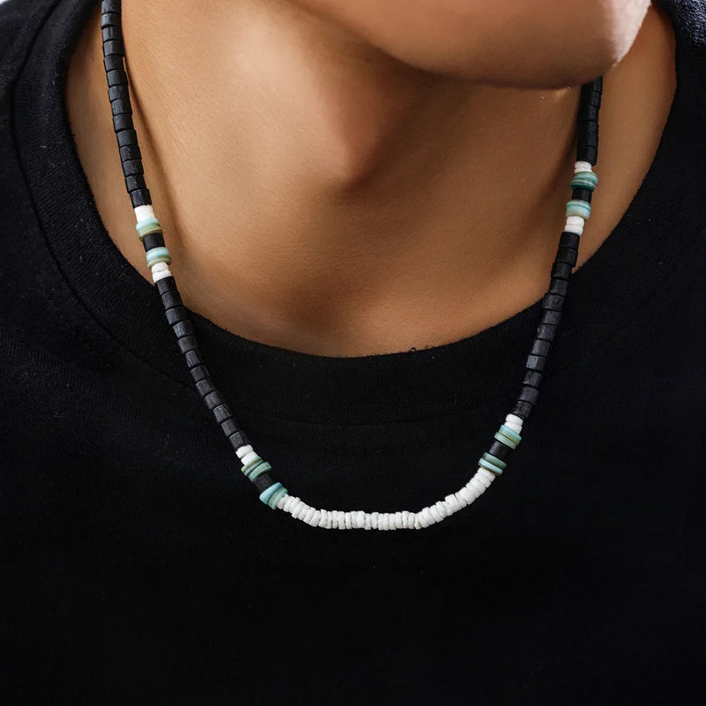Collier Surf Bleu Noir et Blanc | Baba Surf